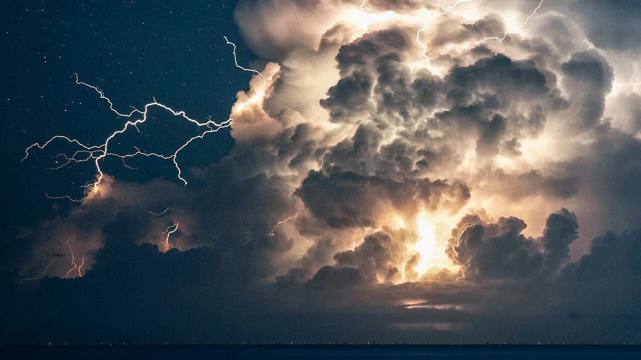 Storm under a wonderful starry sky by Francesco Gennari